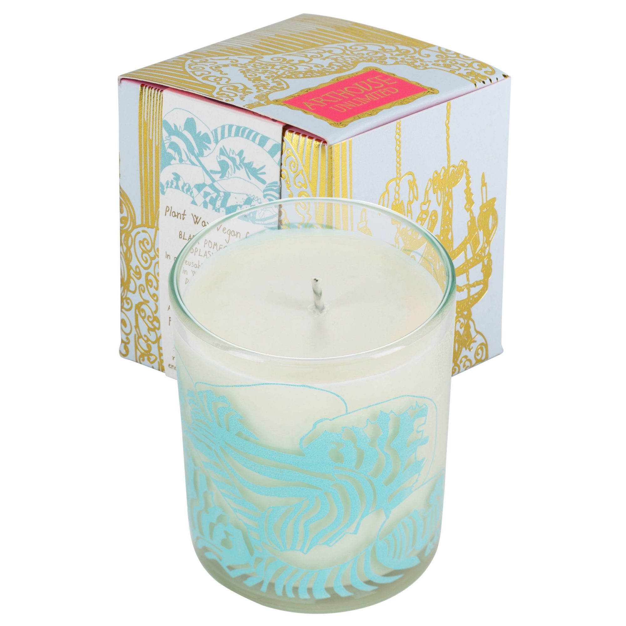 Arthouse Unlimited The Wave Plant Wax Candle (Black Pomegranate Splash ...
