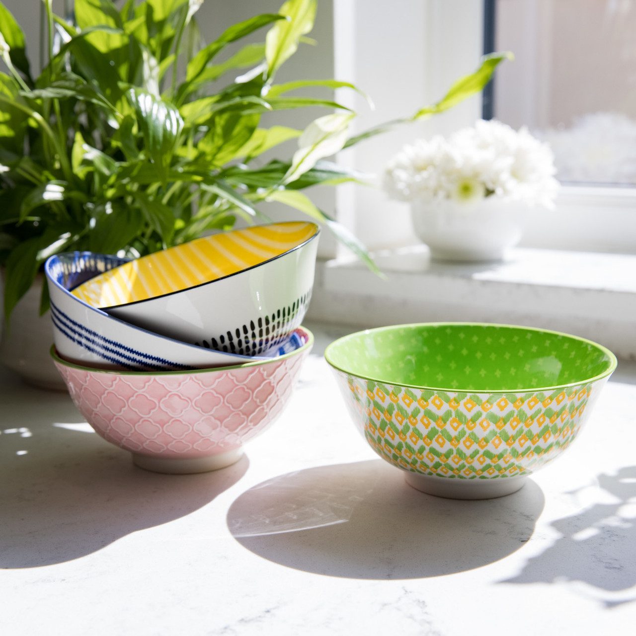 KitchenCraft Green Geometric Ceramic Bowl | At Portmeirion Online ...