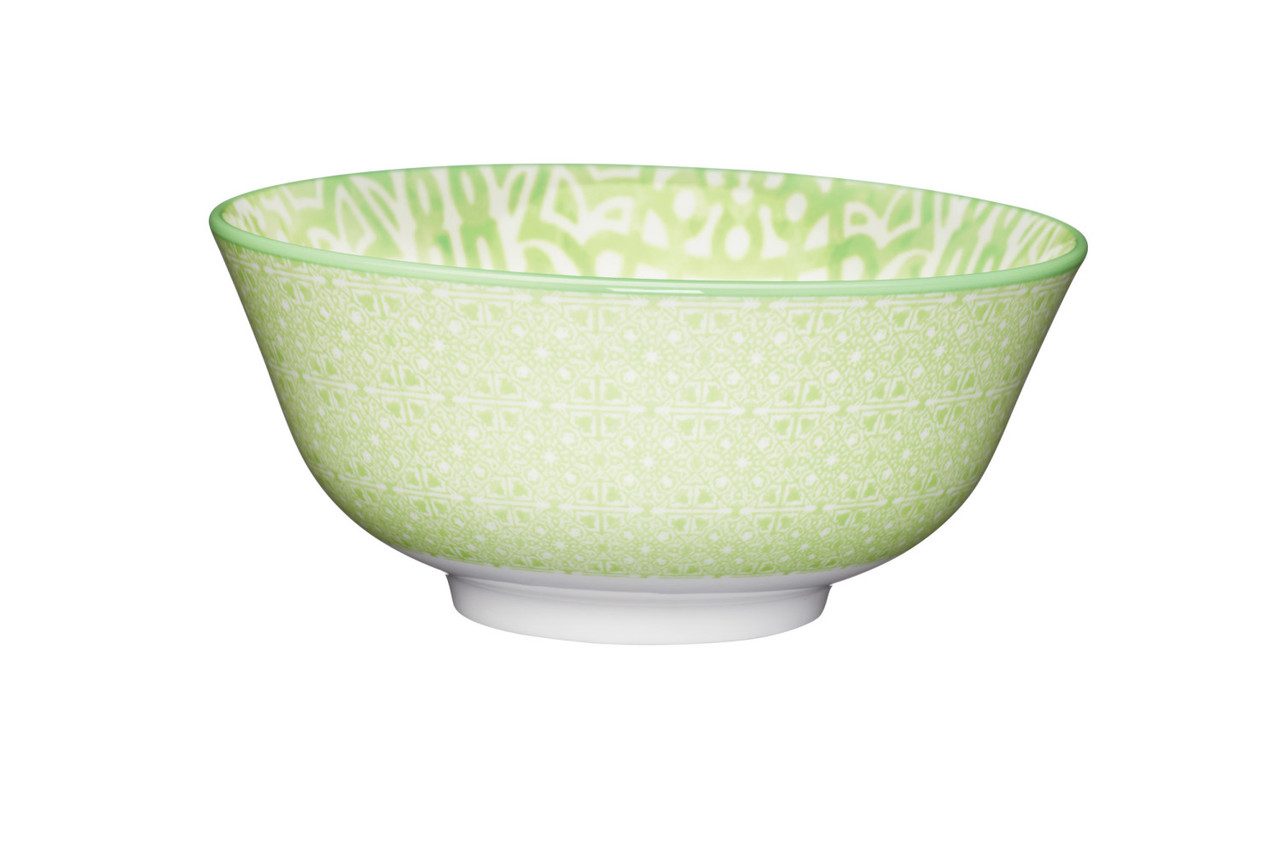KitchenCraft Green and White Tile Effect Ceramic Bowl | At Portmeirion ...