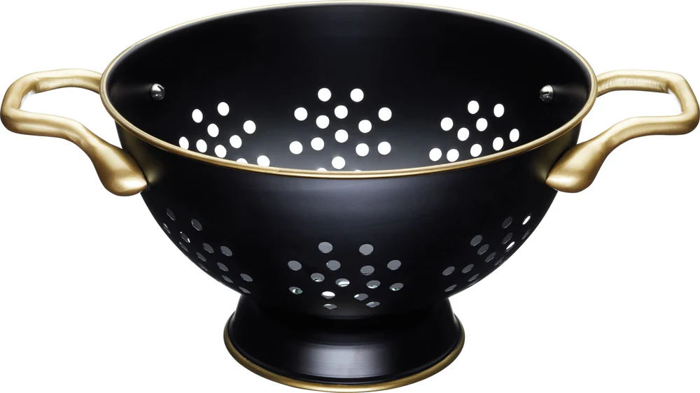 Masterclass 24cm Matt Black & Brass Colander | Buy Online Here ...