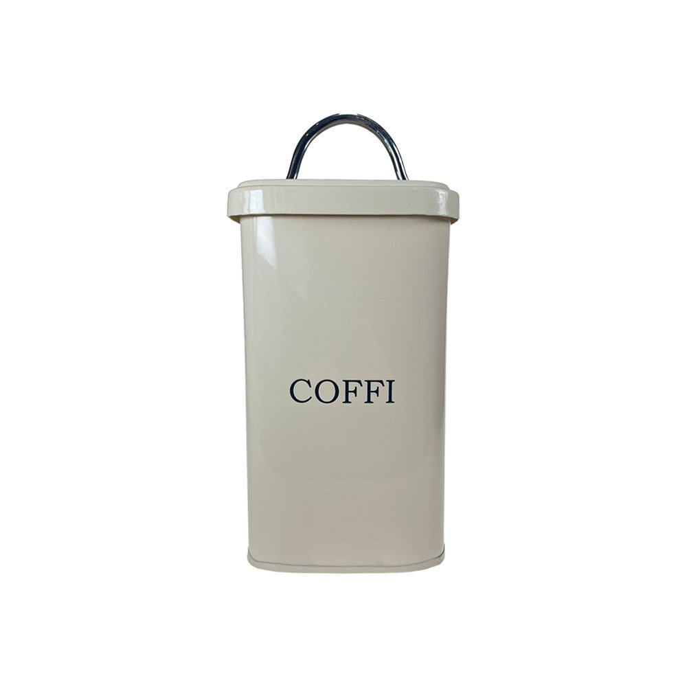 COFFI Tin Canister | Serif Font, Cream & Chrome Handle| At Portmeirion ...