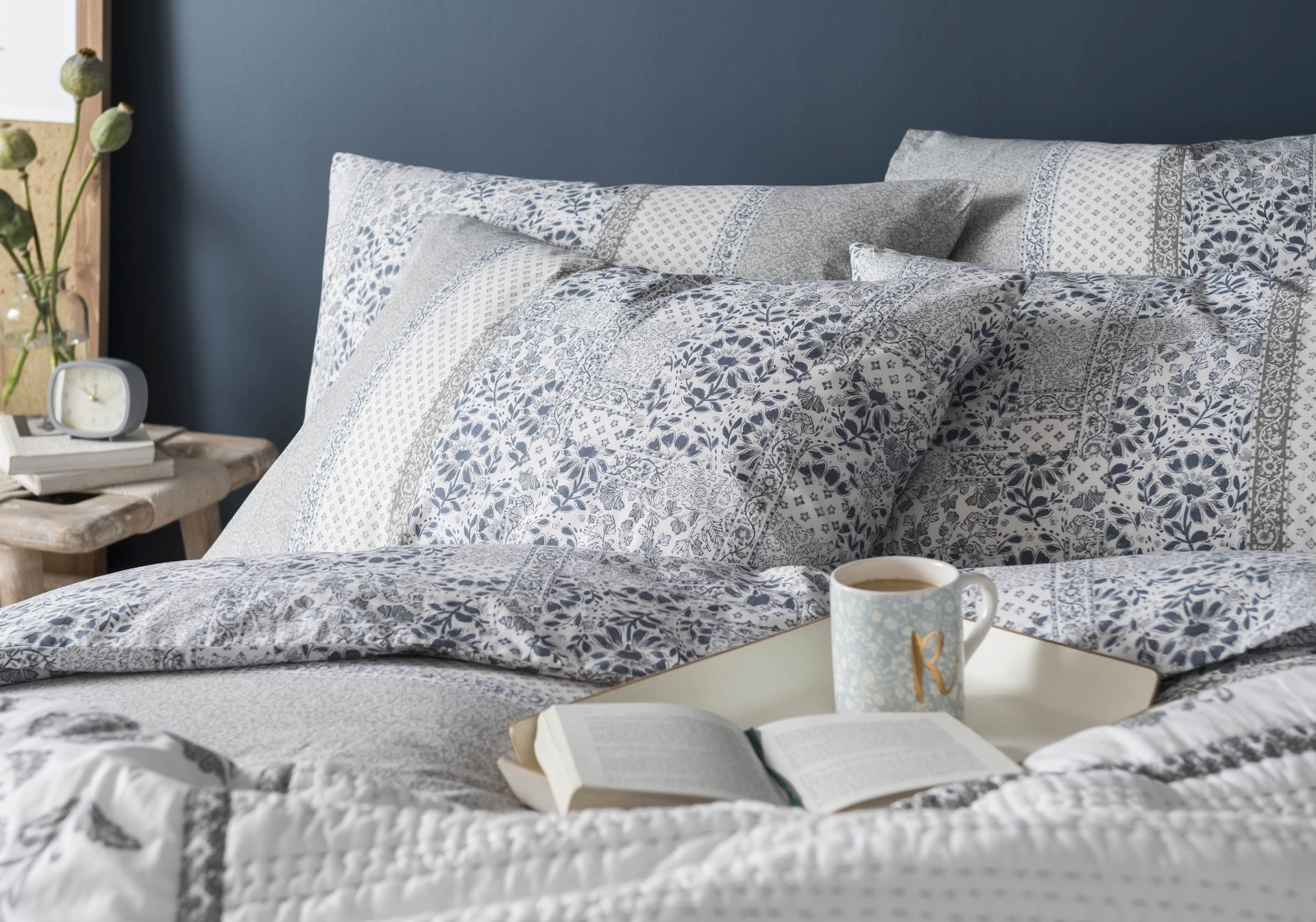 Fat Face Floral Mosaic Pale Blue Duvet Set | Buy Online Here ...