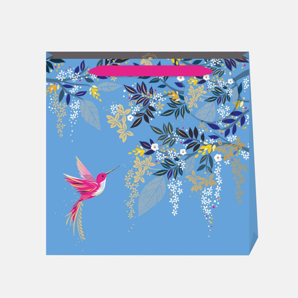 Sara Miller Blue Hummingbird Medium Gift Bag | Buy Online Here ...