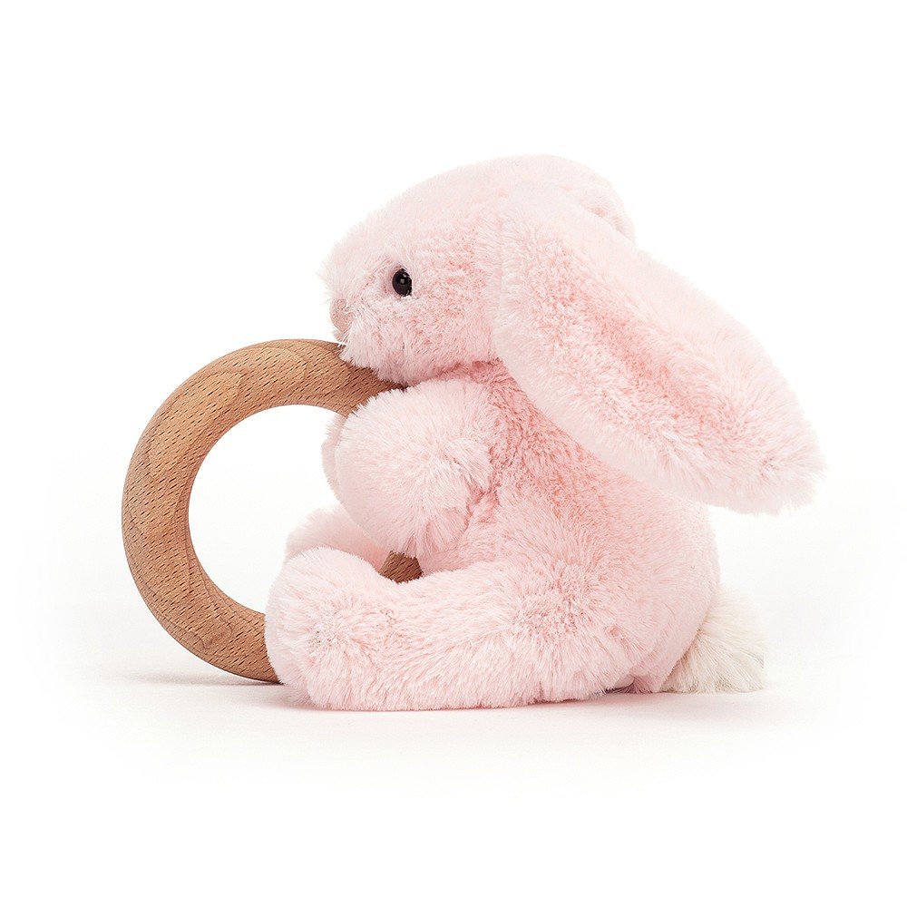 Jellycat Bashful Pink Bunny Wooden Ring Toy | Buy Online Here ...
