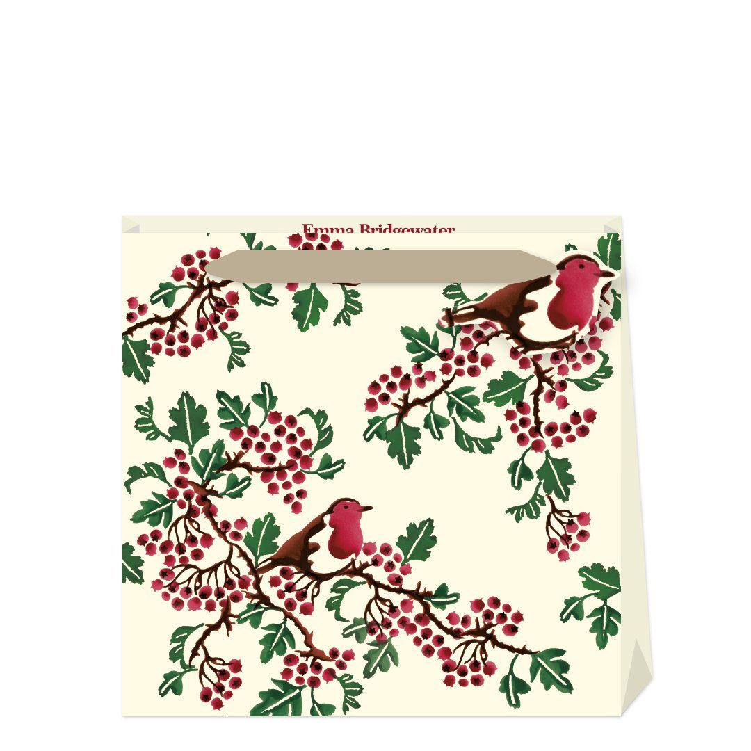 Emma Bridgewater Xmas Joy Hawthorn Robin Small Bag - Christmas Gift ...
