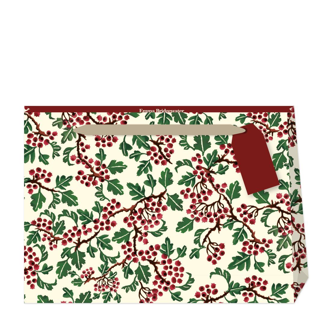 Emma Bridgewater Xmas Joy Hawthorn Berry Shop Bag - Christmas Gift Wrap ...