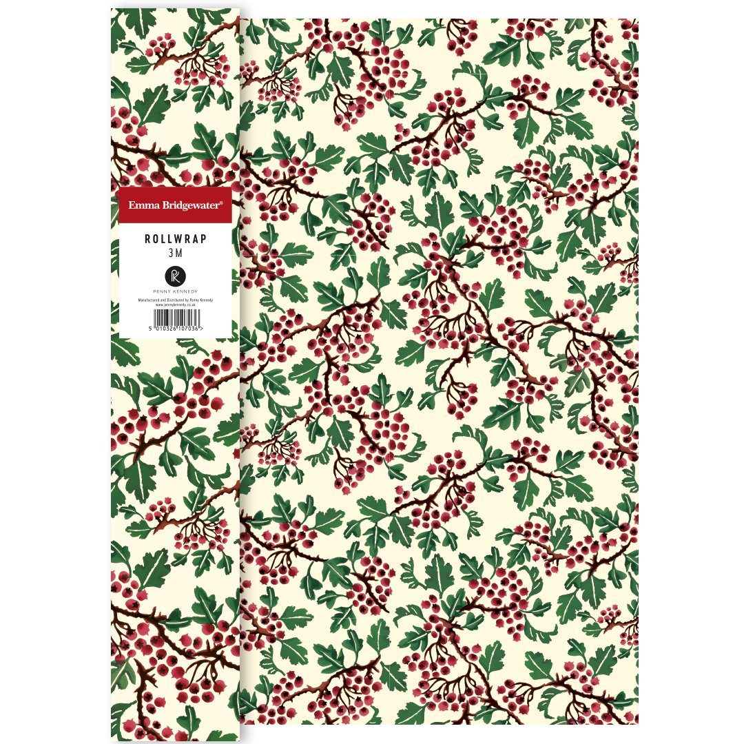 Emma Bridgewater Xmas Joy Hawthorn Rollwrap - Christmas Gift Wrap ...