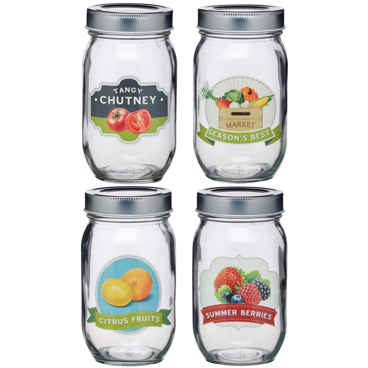 Home Made 480ml Glass Assorted Print Jars | Buy Online Here ...