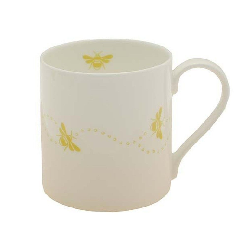 Bee Fine Bone China Mug With Ochre Trail Bees On White | Buy ONline he ...
