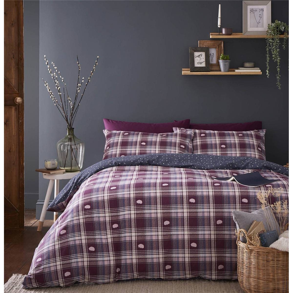 Fat Face Hibernating Hedgehog Plum Bedset | Buy Online Here ...