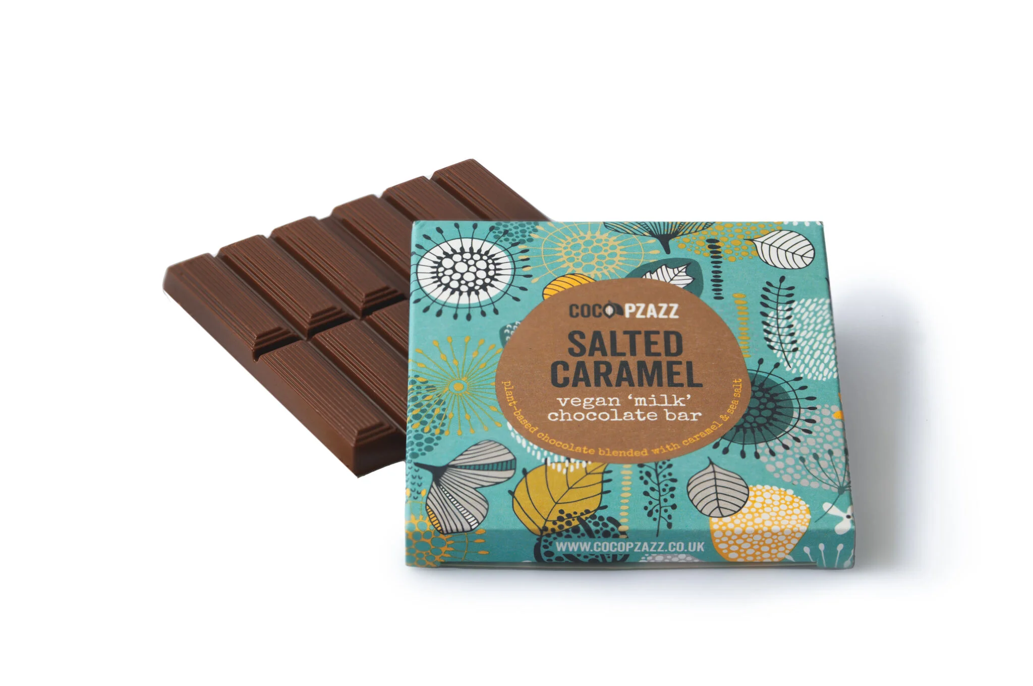 Coco Pzazz Salted Caramel Chocolate Bar Vegan | At Portmeirion Online ...