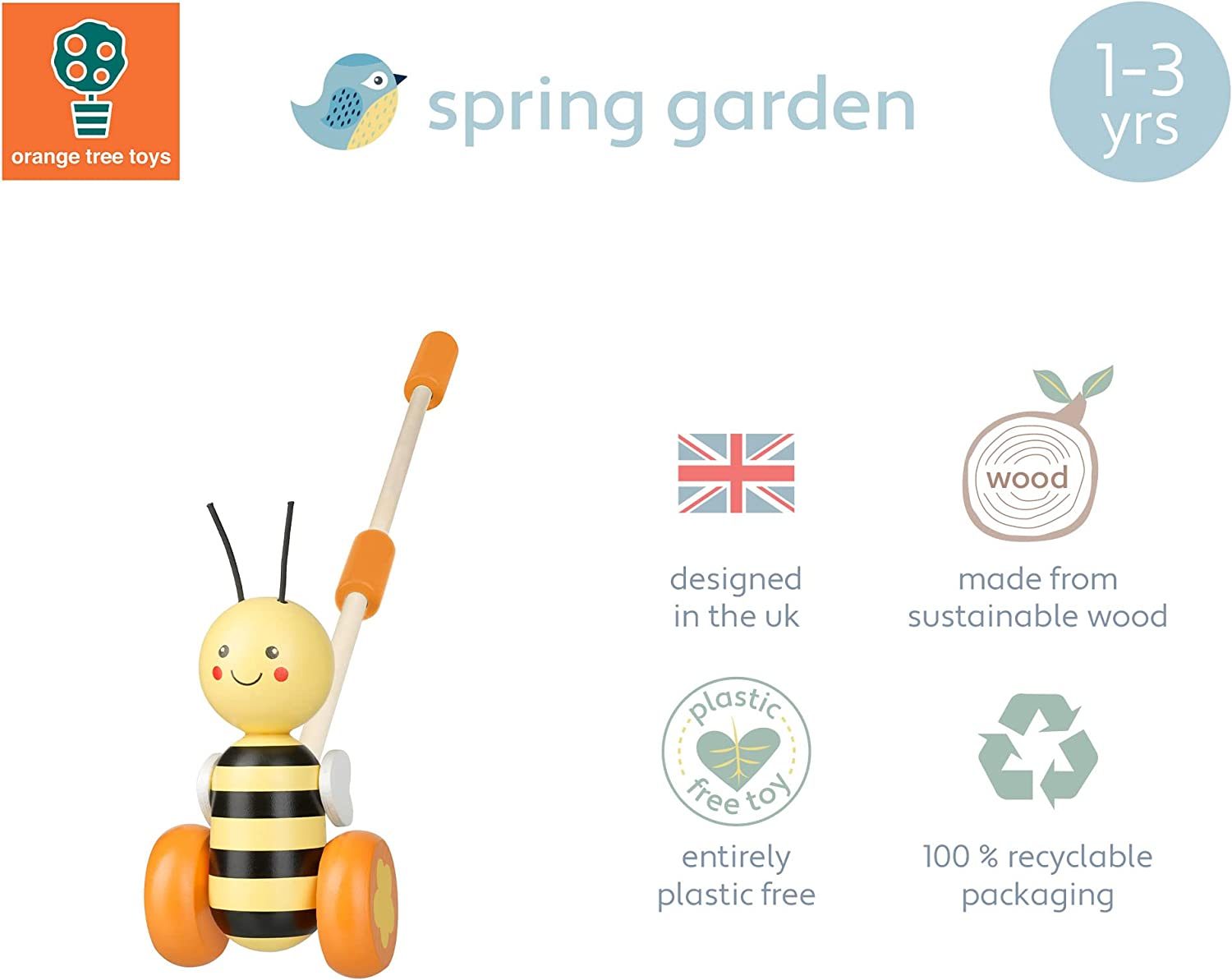 Orange Tree Toys Honey Bee Push Along | Buy Online Here - Portmeirion ...
