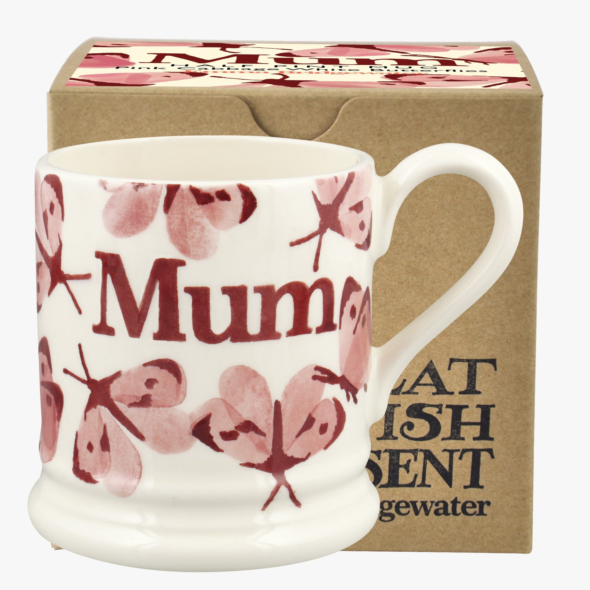 Emma Bridgewater Pink Cabbage White Butterfly Mum 1/2 Pint Mug Boxed ...