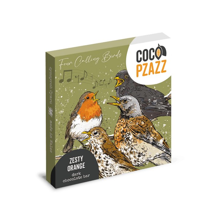 Coco Pzazz x Ed Stokes Four Calling Birds Zesty Orange Choc Bar ...