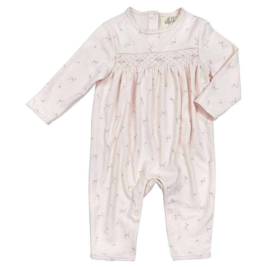 Albetta Hand Smocked Lullaby Flower Babygro | At Portmeirion Online ...