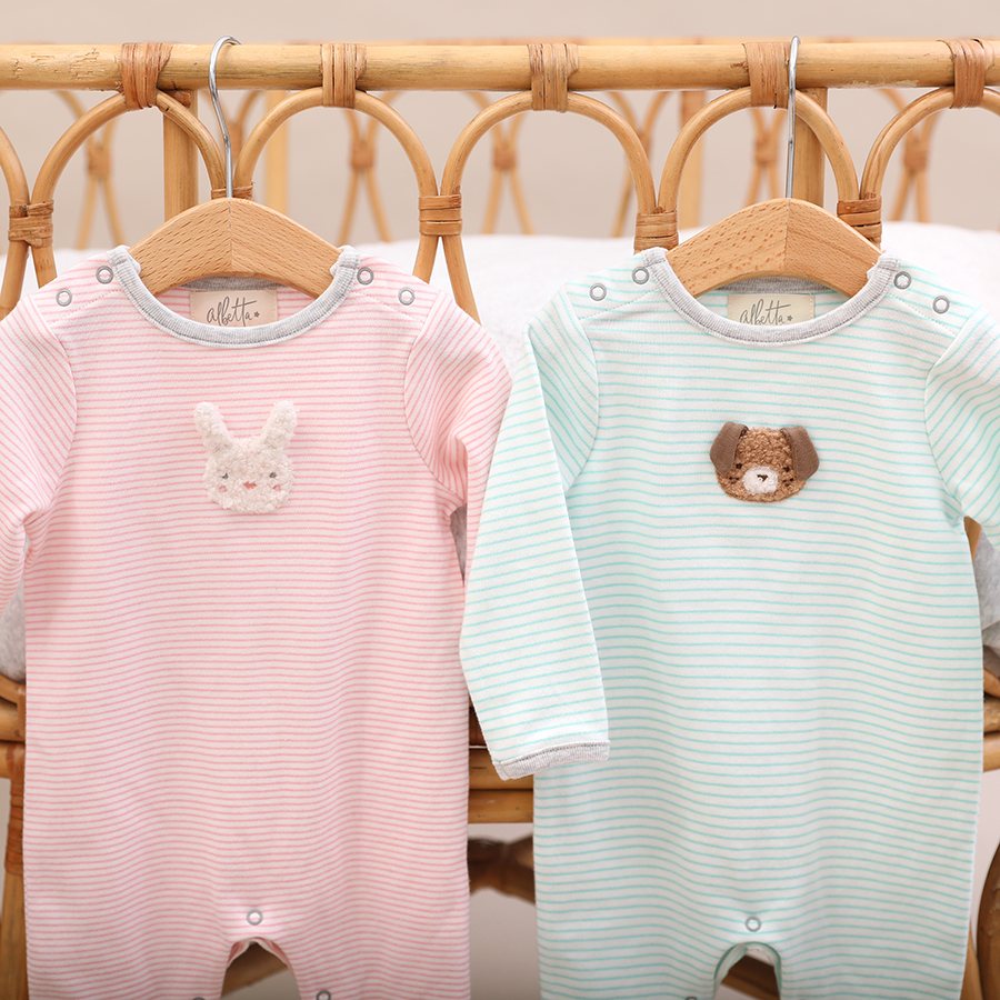 Albetta Boucle Applique Belinda Bunny Babygro | At Portmeirion Online ...
