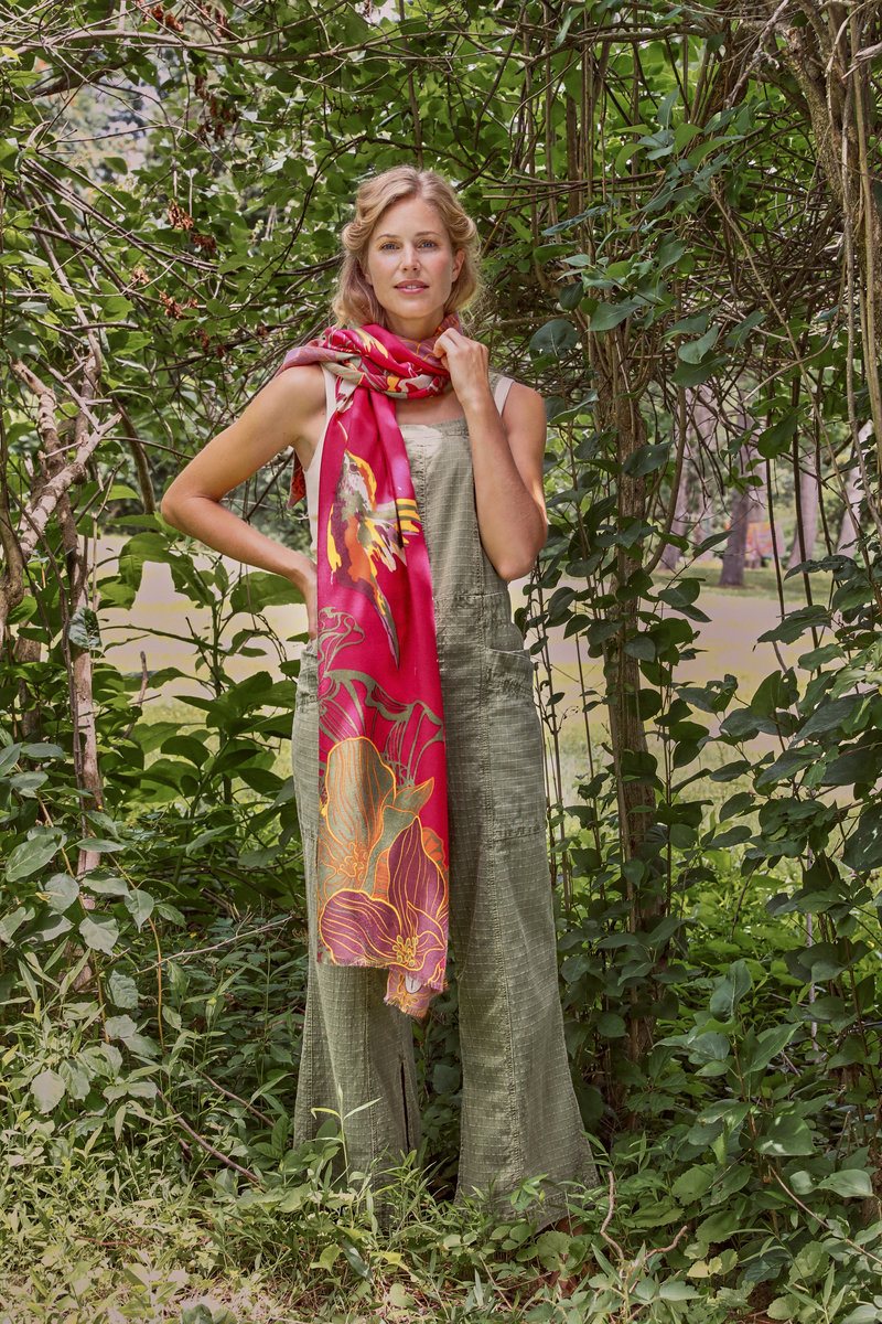 Powder Hovering Hummingbird Print Scarf | At Portmeirion Online ...