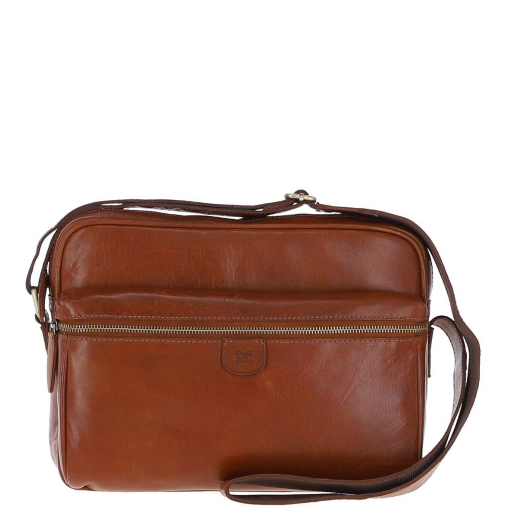 Ashwood Leather Messenger Bag Honey | At Portmeirion Online ...