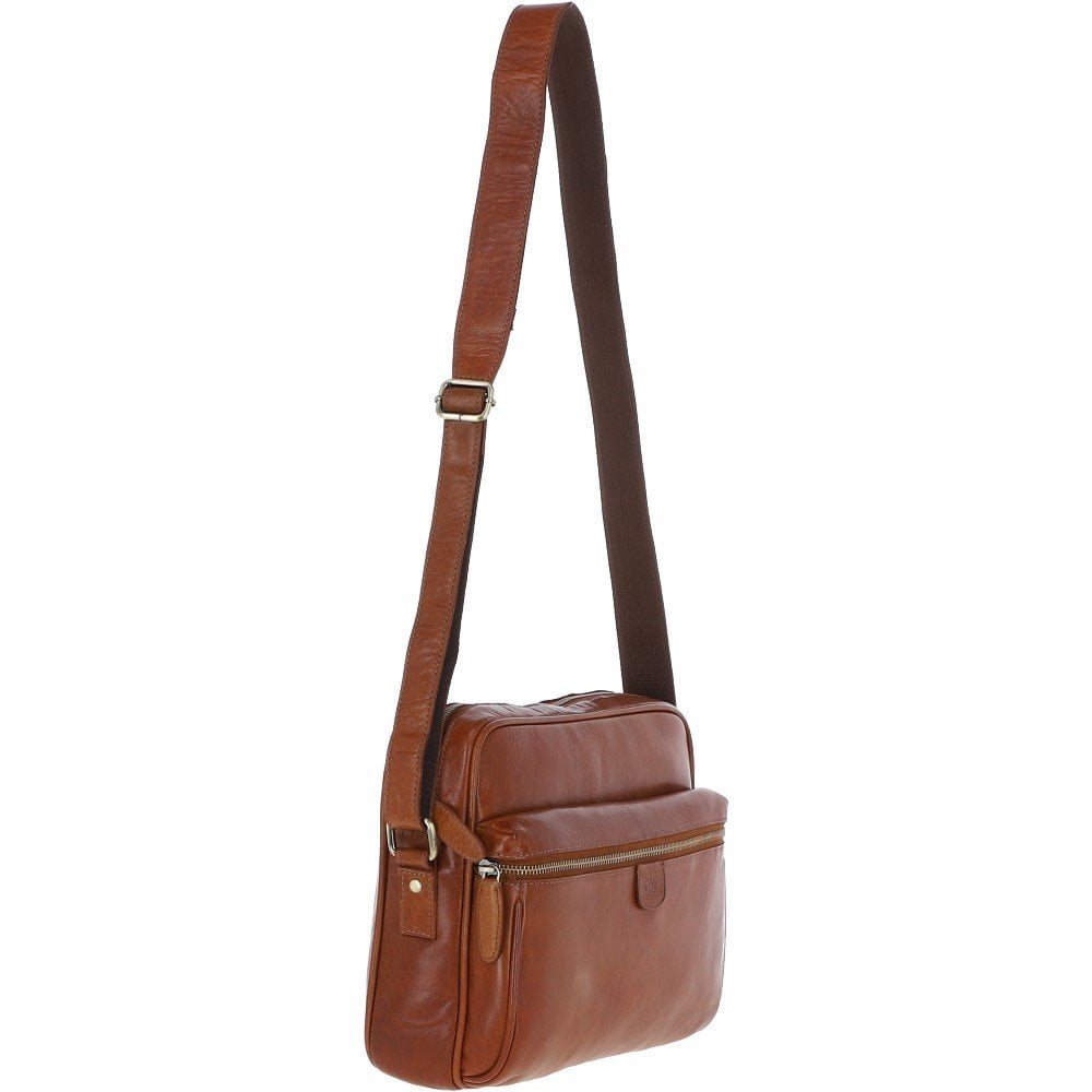 Ashwood Leather Messenger Bag Honey | At Portmeirion Online ...