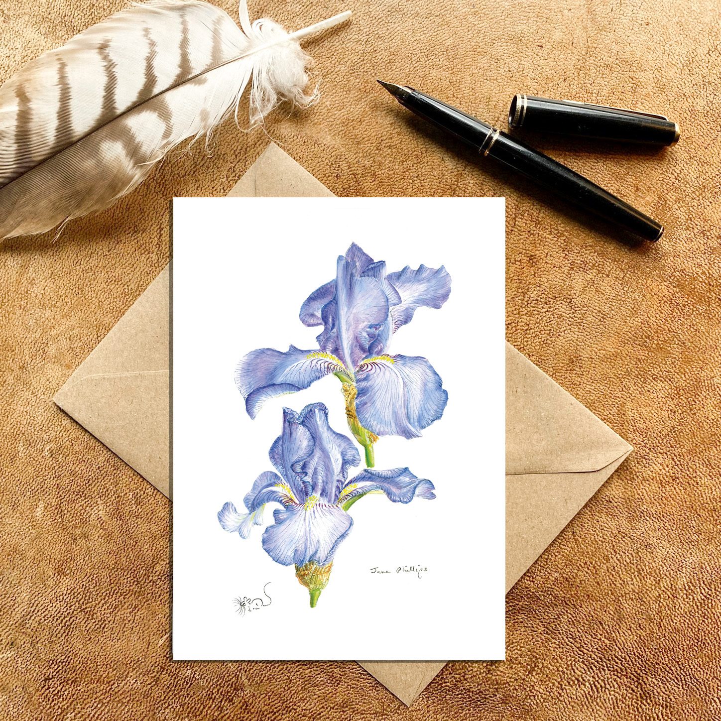 Wildlife by Mouse Tall Bearded Iris Jane Philips Card | At Portmeirion ...