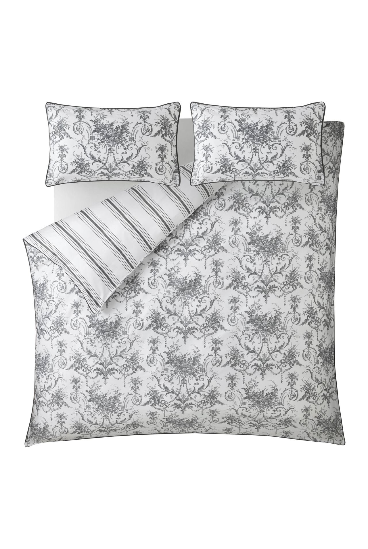 Laura Ashley Tuileries Charcoal Bedding | At Portmeirion Online ...