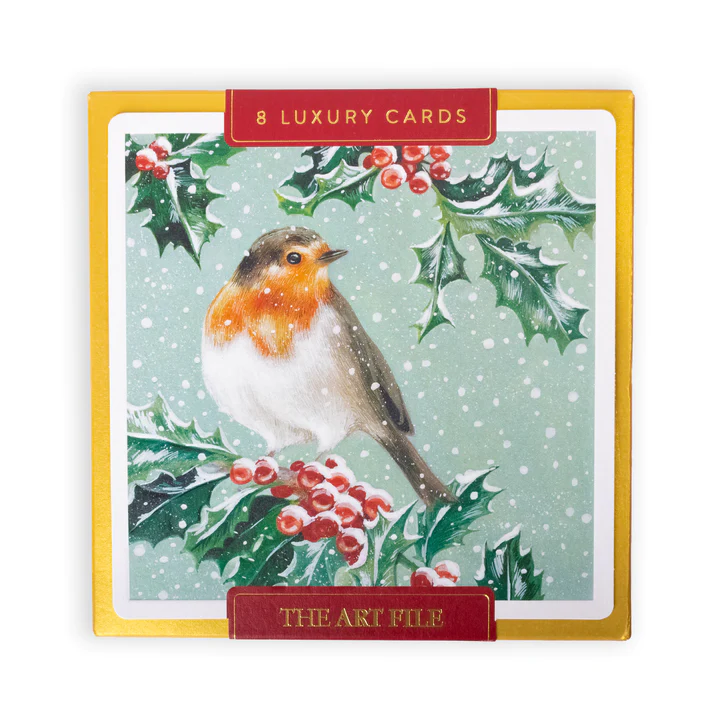 Frosted Robin Luxury Christmas Cards - 8 Pack | At Portmeirion Online ...