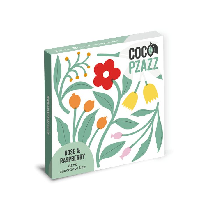Coco Pzazz x Nina Di Ujdi Rose & Raspberry Dark Chocolate Bar 80g ...