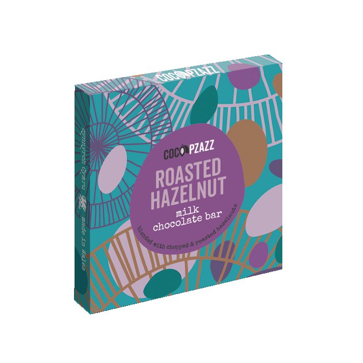 Coco Pzazz Roasted Hazlenut Milk Chocolate Bar 80g - Portmeirion Online