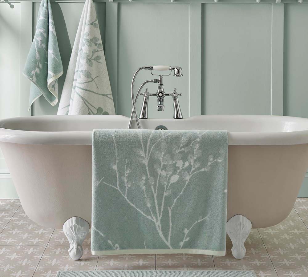Laura Ashley Pussy Willow Duck Egg Towel | At Portmeirion Online ...