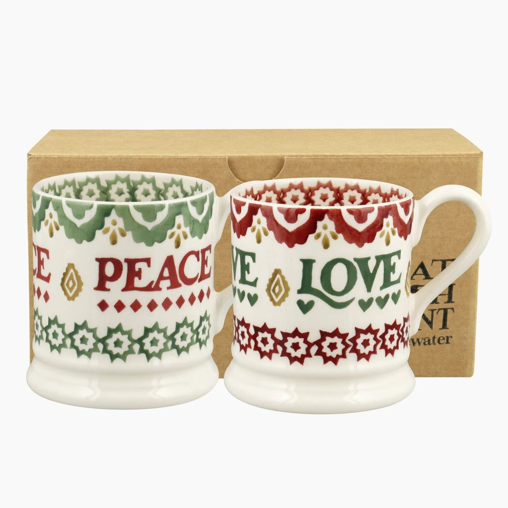 Emma Bridgewater Christmas Joy Set of 2 1/2 Pint Mugs Boxed ...