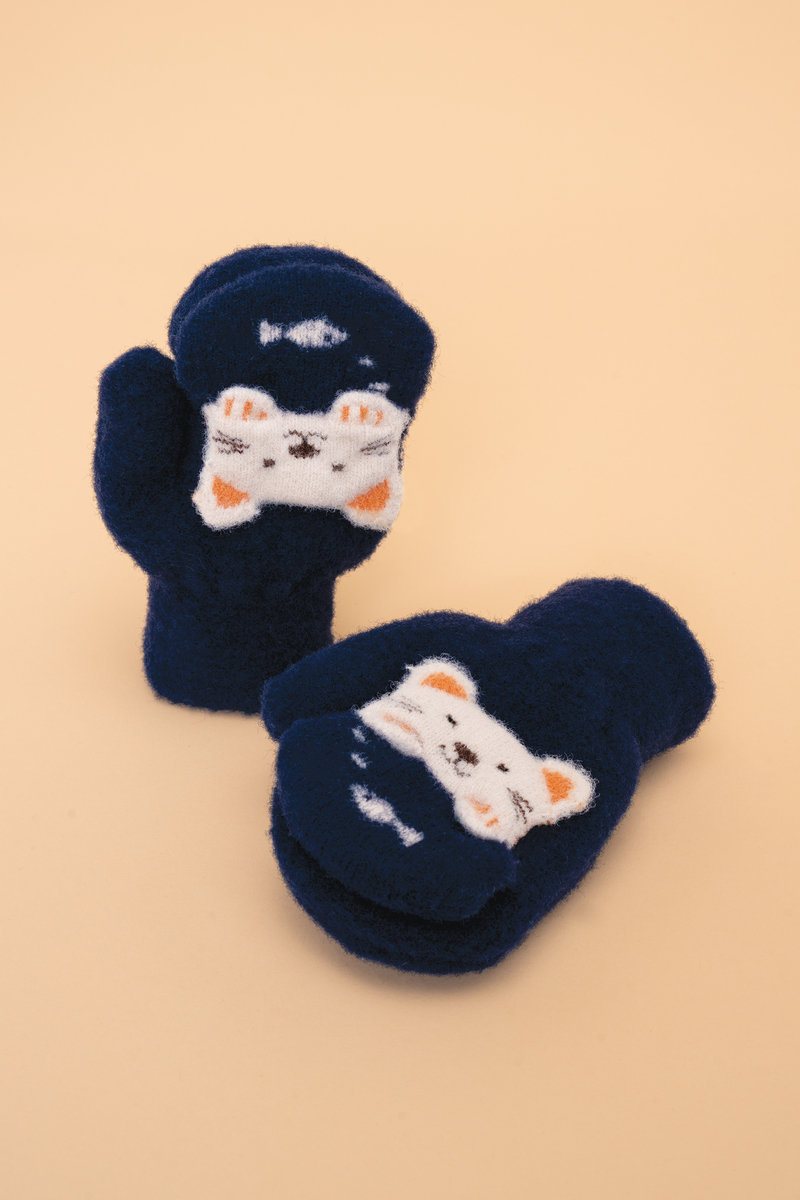 Powder Pals Kitty Mittens - Navy | At Portmeirion Online - Portmeirion ...