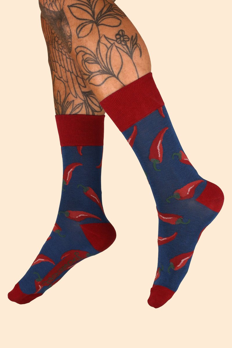 Powder Men's Chillies Socks - Blue | At Portmeirion Online ...