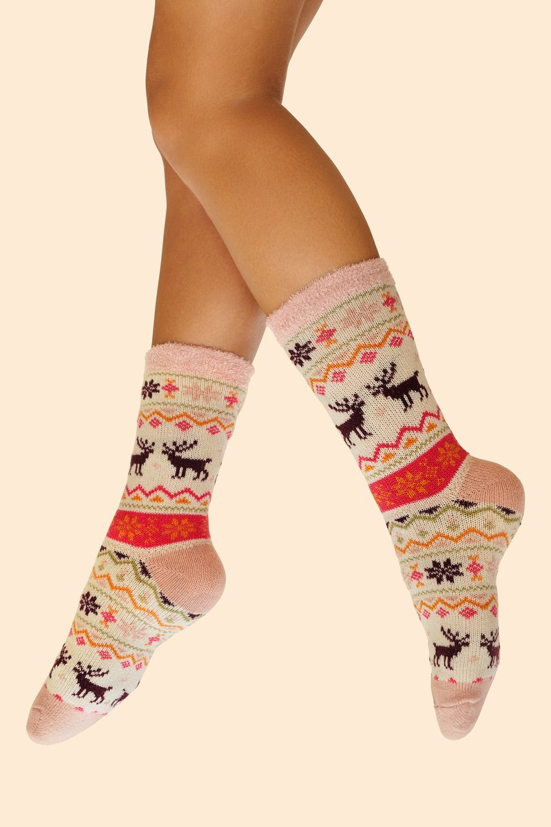 Powder Fair Isle Reindeer Cosy Socks | At Portmeirion Online ...