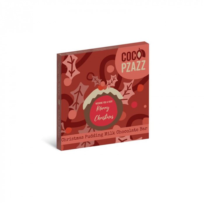 Coco Pzazz Christmas Pudding Milk Chocolate Bar 80g | At Portmeirion ...
