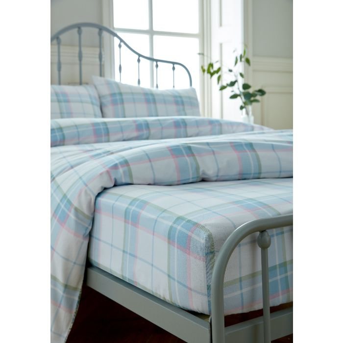 Laura Ashley Highland Check Sherston Powder Blue Double Bedding ...