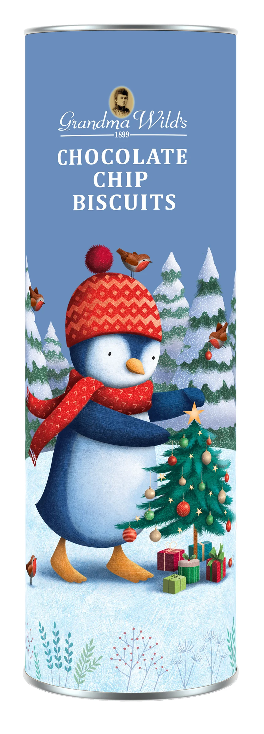 Grandma Wild's Penguin Tube With Chocolate Chip Chip Biscuits 200g ...