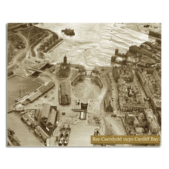 Cardiff Bay 1930 Canvas Art Print | Buy Online Portmeirion Village ...