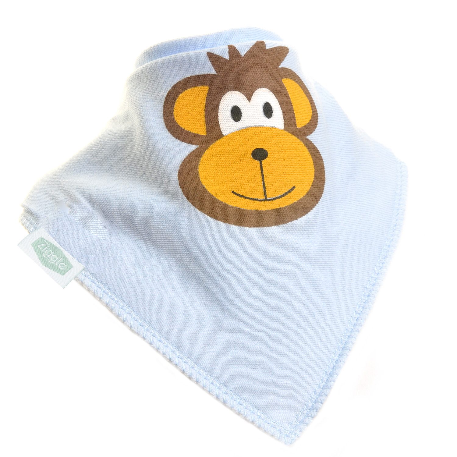 Ziggle Bandana Dribble Bib Monkey Light Blue | Buy Online Here ...
