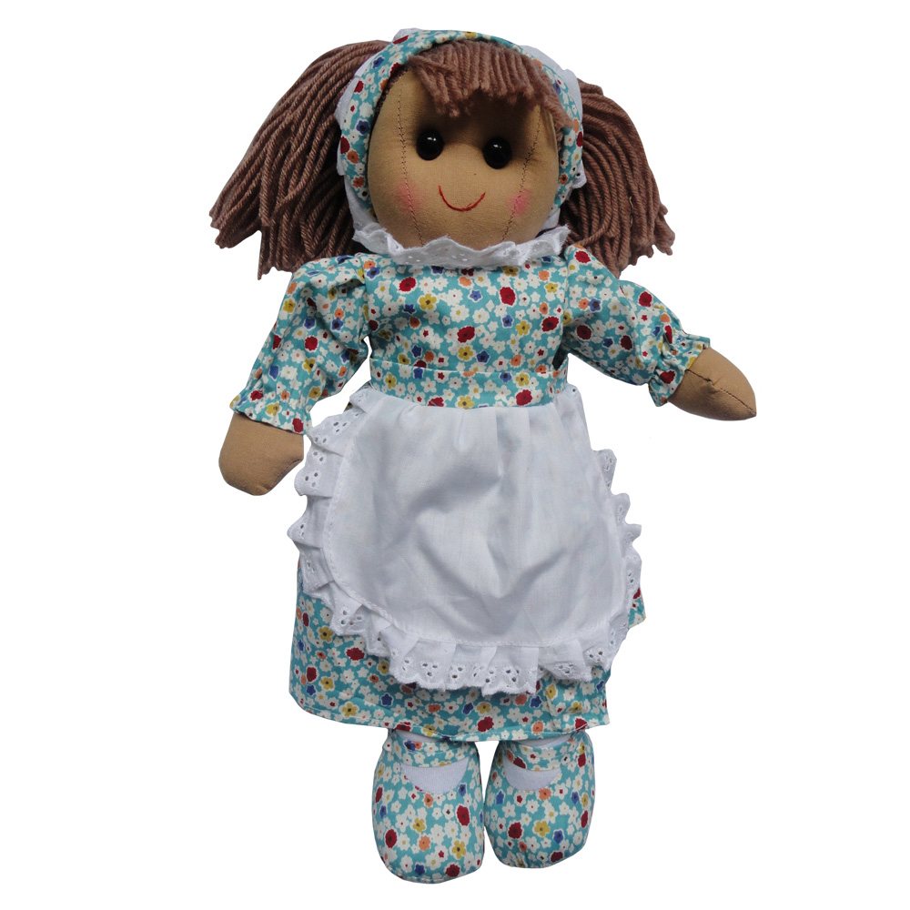 Powell Craft Rag Doll with Blue Floral Dress & Pinny | At Portmeirion ...