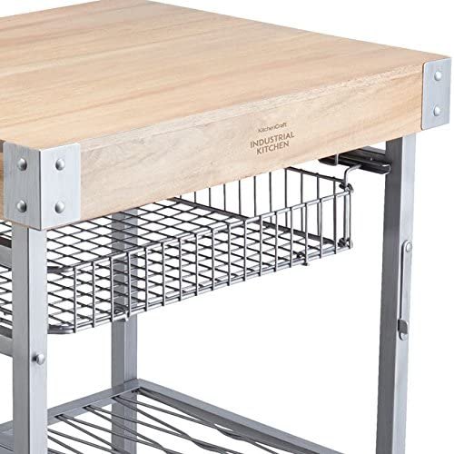 Industrial Kitchen Wire & Mango Wood Folding Trolley | Buy Online Here ...