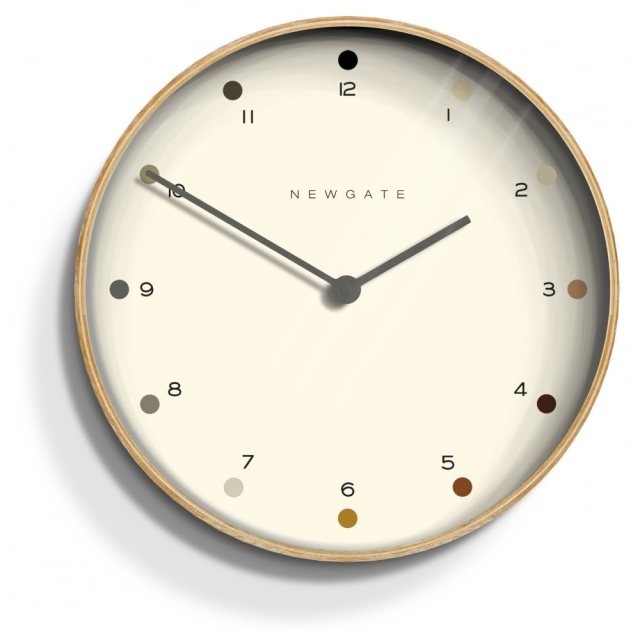 Newgate Mr Clarke Pale Wood Finish Wall Clock Dot - Wall Clocks ...