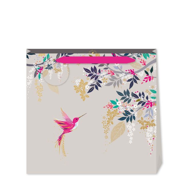 Sara Miller Grey Hummingbird Large Gift Bag | Buy Online Here ...