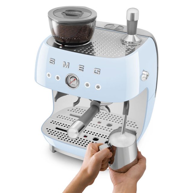 SMEG Espresso Coffee Machine With Grinder - Pastel Blue | Portmeirion ...