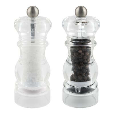 Grunwerg G Mill 6600 2 Piece Clear Acrylic Salt & Pepper Mill Set ...