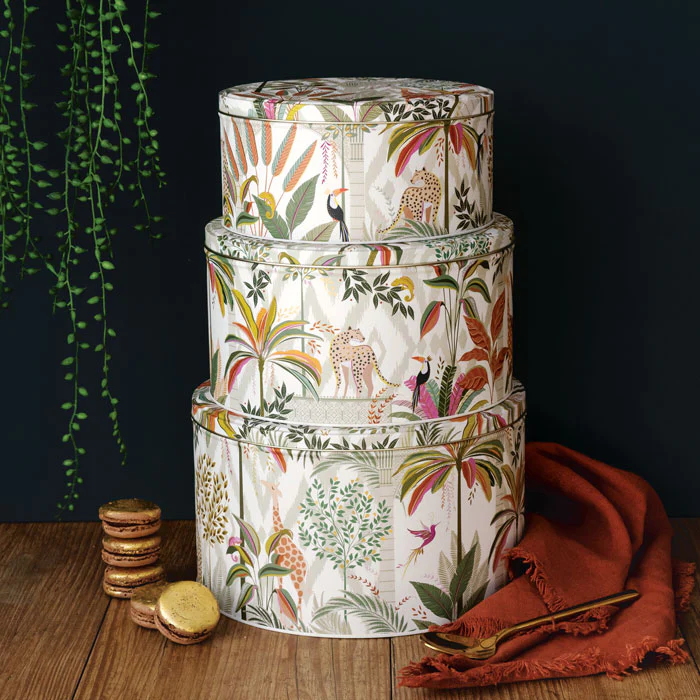 Sara Miller Palm Garden Set of 3 Cake Tins | At Portmeirion Online - Portmeirion Online